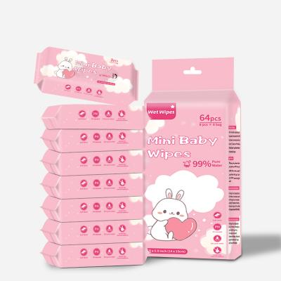 China 68pcs 14×15cm Baby Wet Wipes with 99% Water Content - Fragrance Free & Hypoallergenic for sale