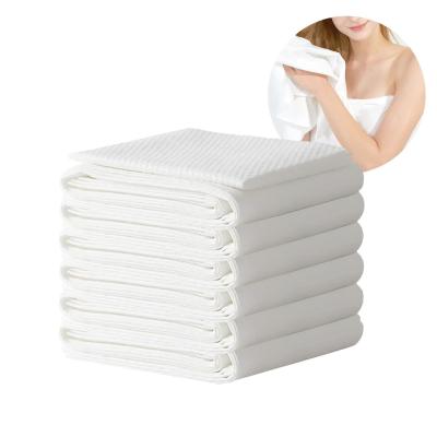 China Thick Soft Disposable Bath Towels 60-120gsm Viscose Non-Woven Material 40x70cm to 80x200cm Sizes for sale