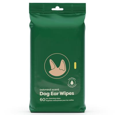 China 100% Biodegradable Pet Wet Wipes 12.7x12.7cm 60-Pack Plant Based Dog Grooming Wipes for sale