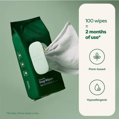 China Hypoallergenic Fragrance-Free Dog Cleaning Wipes 20x20cm - 100 Pcs Pack with OEKO & ISO Certification for sale
