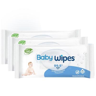 China Biodegradable Plant Fiber Baby Wipes 17.8×16.8cm with Pure Water Formula for Newborn Sensitive Skin for sale