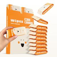 China 99% Water Biodegradable Mini Baby Wipes 60pcs 15×20cm Portable Travel Wet Wipes for sale