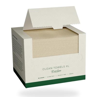 China 10×12 Inch Disposable Bamboo Face Towels - 50pcs Biodegradable 80-90gsm Soft Skin Cleaning Towels for sale