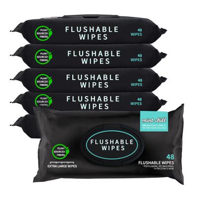 China Extra Large 17.8x17.8cm Adult Wet Wipes with Vitamin E & Aloe - Biodegradable Septic Safe 48-Pack for sale