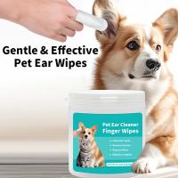 China 4x8cm Nonwoven Fabric Pet Ear Cleaning Wipes - 50 Pieces per Bottle with OEKO-TEX & ISO Certification for sale