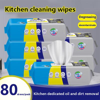 China 7.87x7.87 Inch Antibacterial Kitchen Wipes 80 Count - Multi-Surface Cleaning for Home & Commercial Use for sale