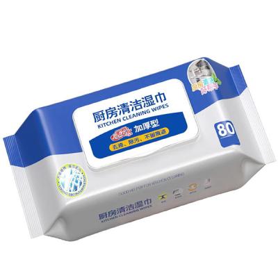 China Household Disposable Kitchen Wet Wipes 80Pcs - Non-Alcoholic Multi-Surface Cleaning Solution 100-200g for sale