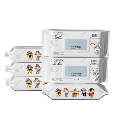 China 80-Count 14x18cm Antibacterial Kitchen Wipes | Multi-Surface Cleaning with Custom Packaging Options for sale
