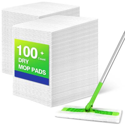 China Customized 100 Count Extra Thick Disposable Dry Mop Pads 10.4x8.0 Inch for Multi-Surface Cleaning for sale