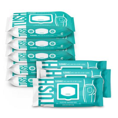 China OEM Biodegradable Adult Flushable Wipes 17.2x13.4cm with Aloe & Vitamin E - 336 Count Bulk Pack for sale