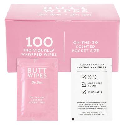 China 15x20cm Adult Flushable Wipes with 300% Moisture Retention - OEM Customizable Non-Scented Travel Wipes for sale