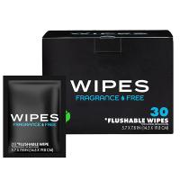 China 30-Pack Plant-Based Flushable Wipes 15x20cm with 300% Moisture Retention - OEM Customizable for sale