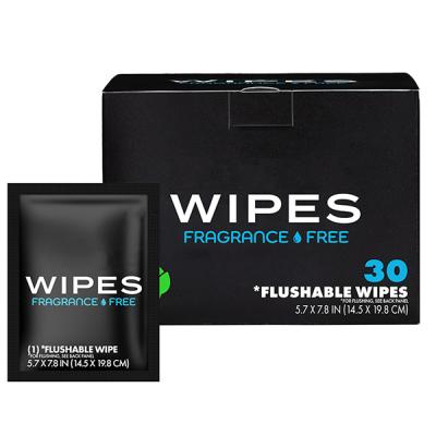 China 30-Pack Plant-Based Flushable Wipes 15x20cm with 300% Moisture Retention - OEM Customizable for sale