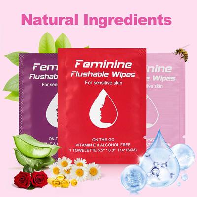 China Customized scented On-The-Go Flushable pocket wipes for travel use for sale
