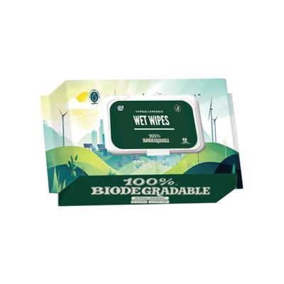 China Biodegradable Bamboo Wet Wipes 80pcs Plastic Free Hypoallergenic Unscented 150x200mm for sale