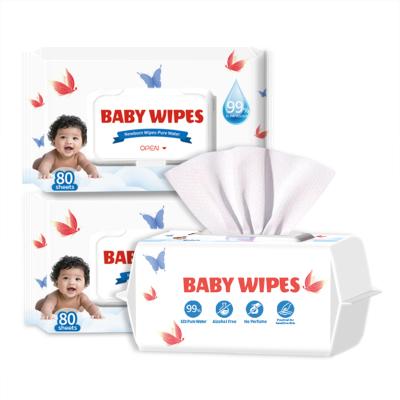 China Customized 99% Water 80pcs 15x20cm Thickened Baby Wipes with Aloe Vera for sale