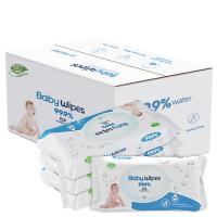 China Wholesale 12 Packs 720 Pieces Pure Water Baby Wipes Unscented Hypoallergenic 168x178mm for sale