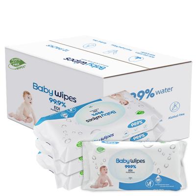 China Wholesale 12 Packs 720 Pieces Pure Water Baby Wipes Unscented Hypoallergenic 168x178mm for sale