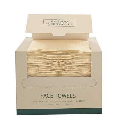 China 10×12 Inch 80 GSM Disposable Bamboo Facial Wipes - 100% Biodegradable Eco-Friendly Towels with Custom Packaging for sale