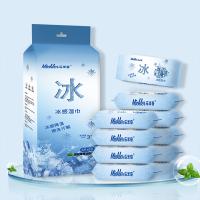 China Custom 64-Piece Mini Mint Cooling Wipes 14x15cm Portable Refreshing Wipes for Fitness for sale