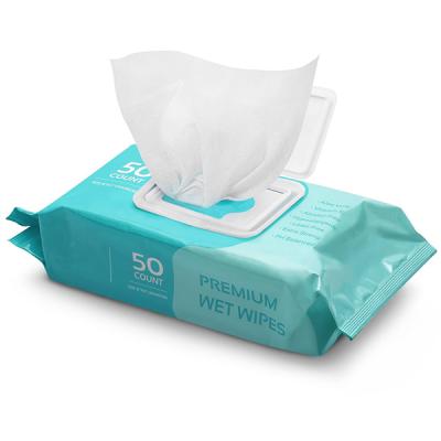 China OEM Custom 50pcs 8x12 Inch Aloe Vera Vitamin E Adult Wipes for Sensitive Skin for sale