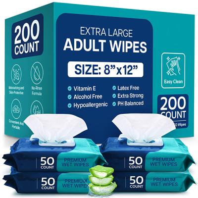 China Wholesale XXL Disposable Aloe Vera Body Cleansing Wipes 8x12 Inch 50pcs per Bag for sale