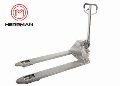 China 304 Stainless Steel Pallet Truck With PU / Nylon Wheel for sale