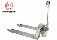 China 304 Stainless Steel Pallet Truck With PU / Nylon Wheel for sale