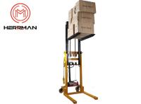 China 1000kg 1.6M 2M 2.5M Semi Electric Wire Rope Stacker With Nylon Wheel for sale