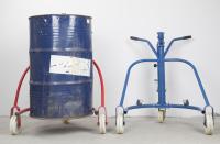 China Manual Hydraulic Oil Drum Trolley Suitable For Iron And Plastic Drum Capacity 350kg for sale
