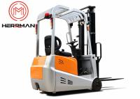 China Capacity 1000 - 1500kg 3 Wheel Electric Forklift Lifting Height 3000 - 4500mm for sale