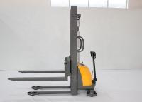 China 1500kg 1.5 ton Capacity Economical Walkie Semi Electric Stacker With Adjustable Forks for sale