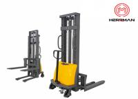 China 1500kg 1.5 ton Capacity Economical Walkie Semi Electric Stacker With Adjustable Forks for sale