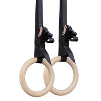 China Wooden Gymnastic Ring Nylon Straps For Gym for sale