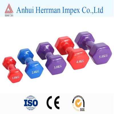 China Gym Aerobic Exercize Neoprene Coated Rubber Vinyl Neoprene Dumbbell Set for sale
