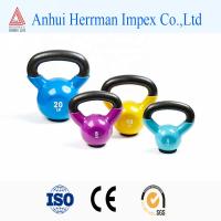 China Colorful Gym Vinyl Dipping Coated Iron Sport  Cast Fitness Metal Kettlebell for sale