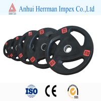 China Universal Training Gym Lifting  Rubber Bumper Plate With Handles for sale