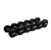 China Training Equipment Black 45lb Rubber Hex Dumbbells for sale