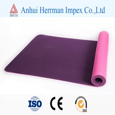 China Double Sided Coated  TPE Yoga Mats Tight Knit  Delicate Texture for sale