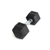 China Gym  Coated Rubber Encased Solid Hex Dumbbells Sets For Weight Lfiting for sale