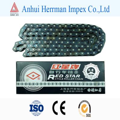 China Original Red Star Bicycle Spare Parts 410 Steel Roller Bike Chain With Single Speed Type for sale