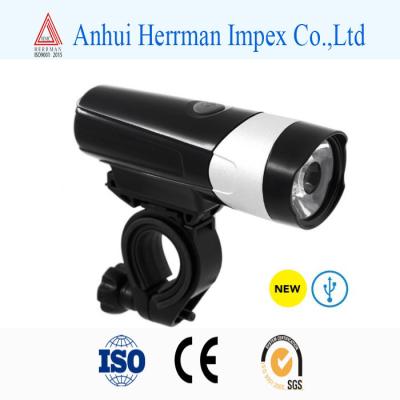 China IP44 Waterproof Led Bicycle Battery Powered Bike Headlight 6 Watt White LED 300Lm Luminance for sale