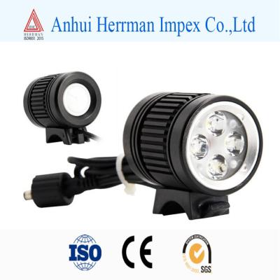 China 7.4V 4400mAh 4 White LED Bicycle Head Light  , Aluminium Alloy Head Light With USB Rechargeable for sale