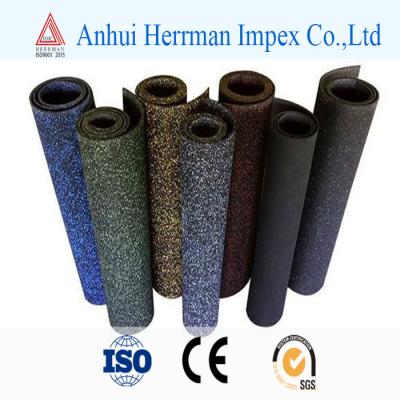 China 6mm  Rubber Floor Mats ，Rubber Rolls Shock Absorption Floor Tile For Gym for sale