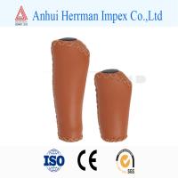China Anti Skid 22.2mm Brown Leather Bike Handlebar  Grips for sale