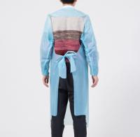 China CPE isolation gown disposable plastic apron with long sleeves for sale