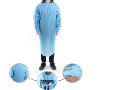 China Disposable Waterproof Medical disposable Protective Isolation Hospital CPE apron gowns for sale