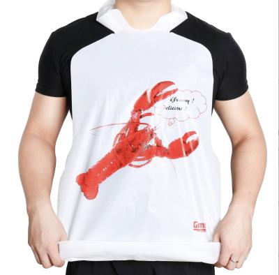 China In Stock Disposable Plastic Apron Restaurant Lobster Bibs For Adult for sale