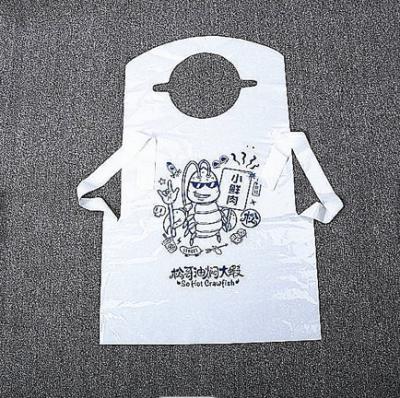China Custom Design Men Women Protective Kitchen Cleaning Cooking Apron Dispos Non Woven Bib White With Logo Printing for sale