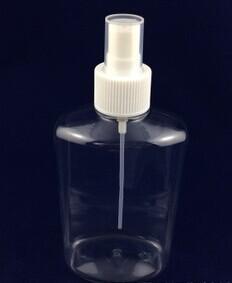 China 250ml PET Transparent Plastic Spray Pump Bottle 161mm Height 68x45.5mm for sale